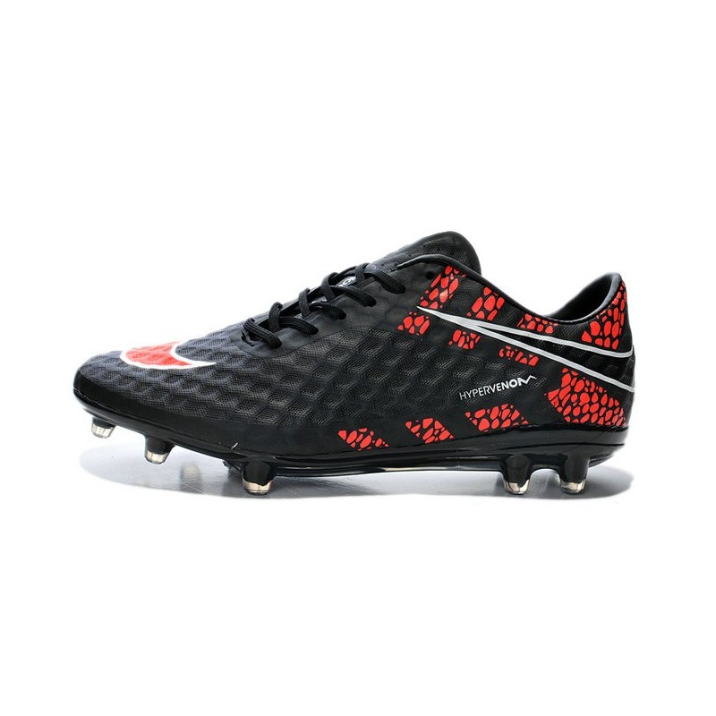 Neymar's Nike HyperVenom Phantom FG ACC Cleats Reflective Black Red